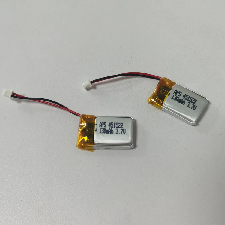 130mah 451522 3.7v Rechargeable Li-Ion Battery - 500 Cycles