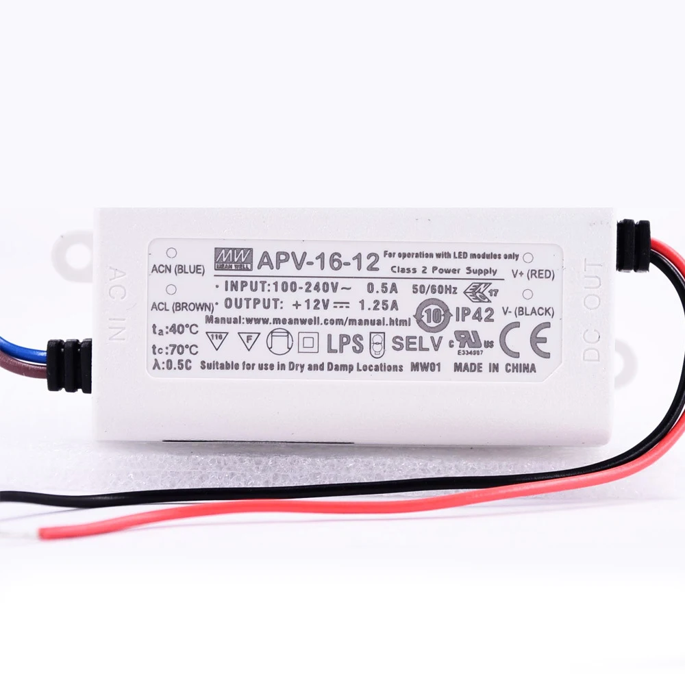Factory Meanwell 24v Power Supply Plastic 12vdc Waterproof Mean Well ...