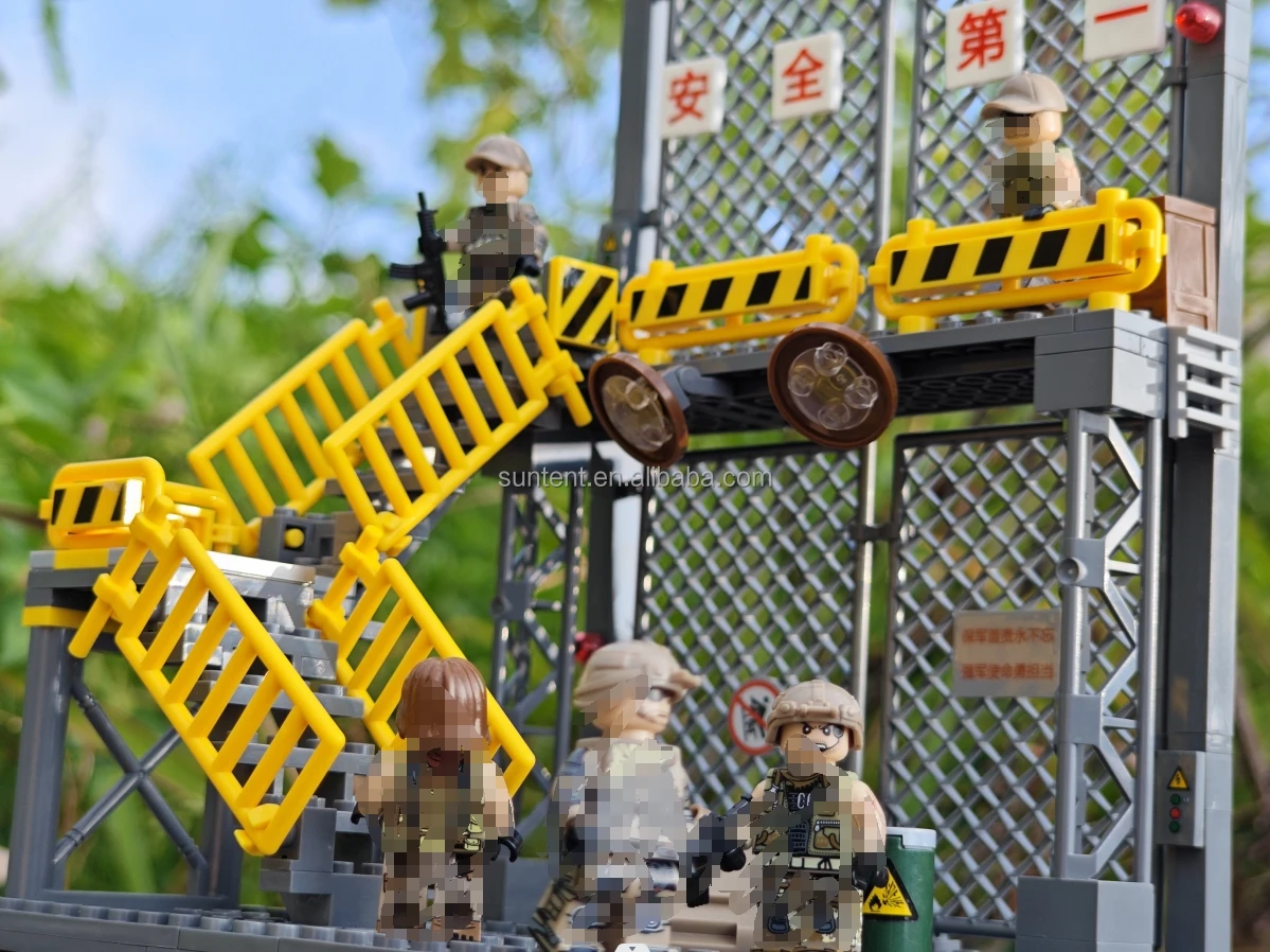 Diy Weapon Warehouse Military Base Building Blocks Set Army Base Armory ...