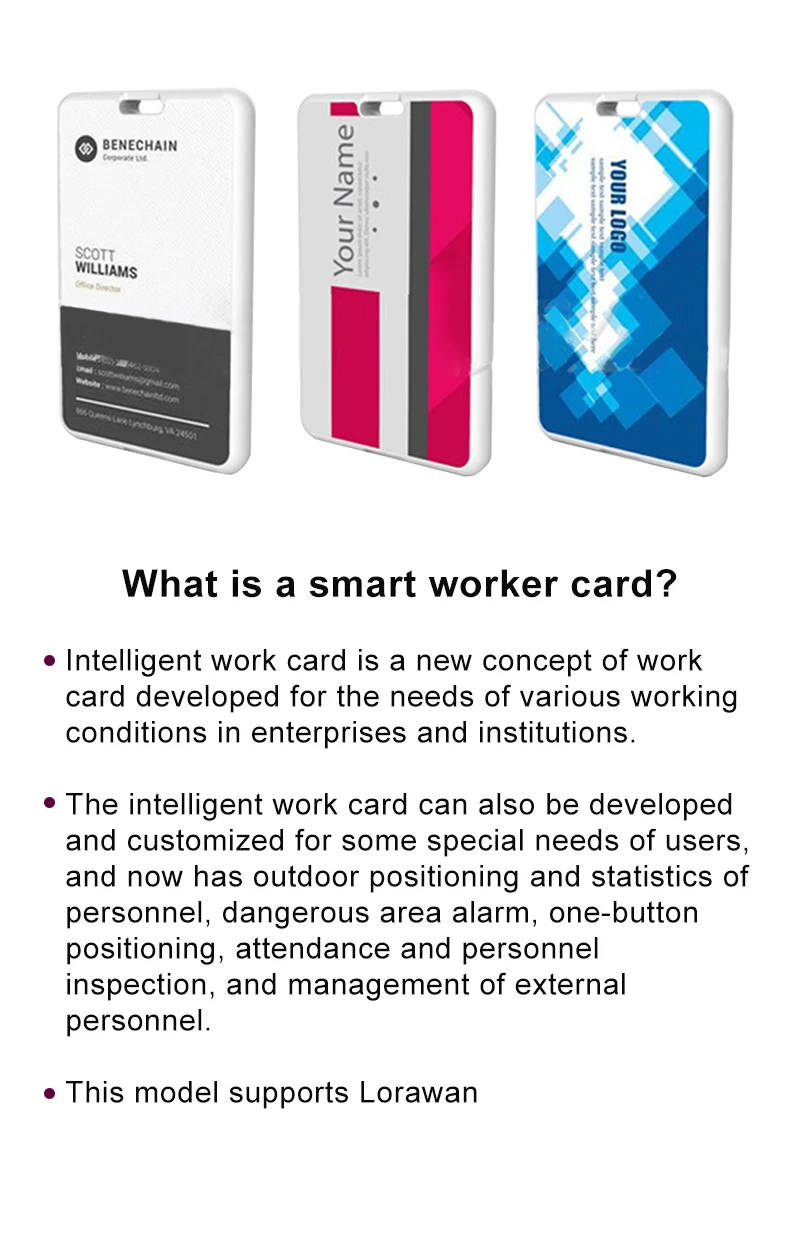 2024 Lora Locator Work Card Intelligent Nfc Work Card One Key Sos Alarm ...