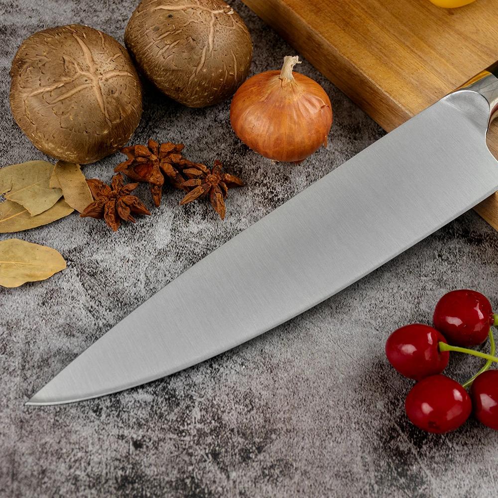 8 Inch 5cr15mov Stainless Steel Kitchen Knife Ergonomic Pakka Wood ...