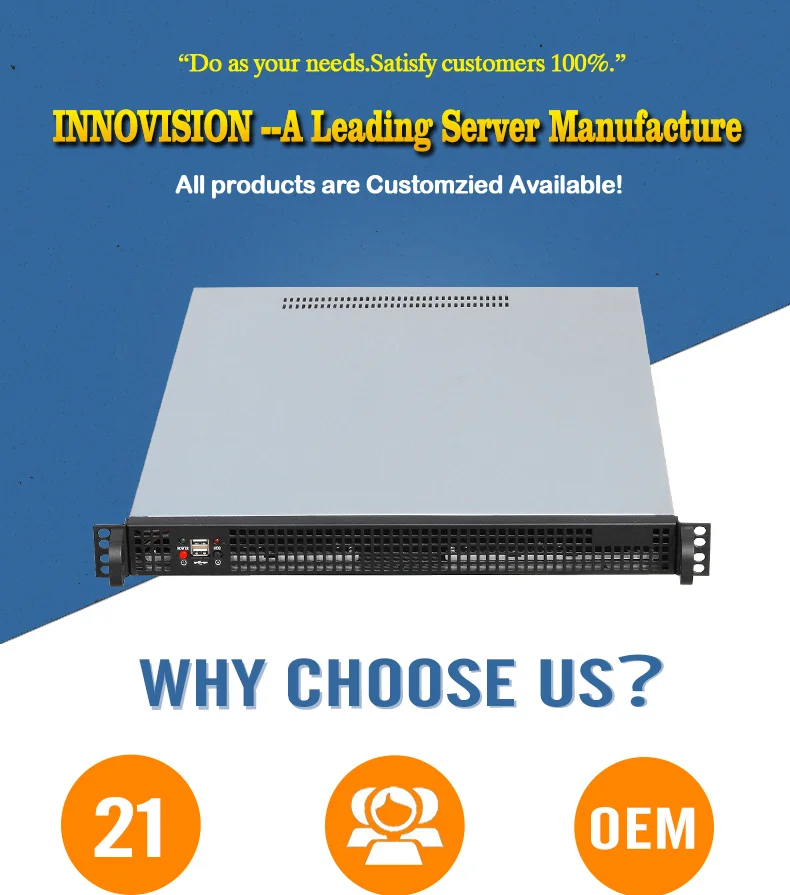 Standard 1U 19 Inch Rackmount ATX Server Case with Cooling Fans ...