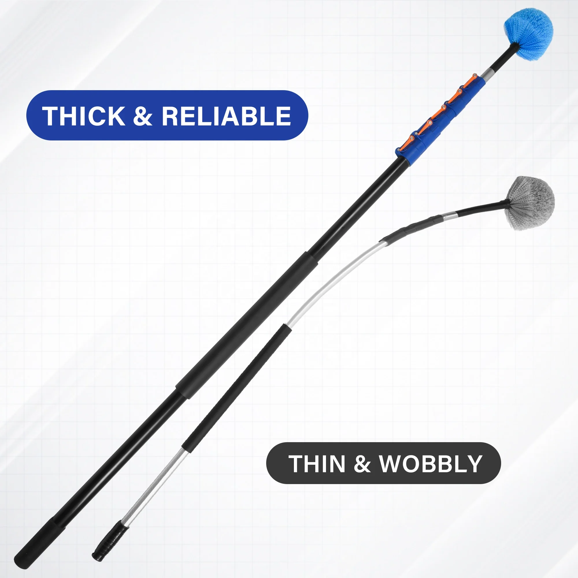 12 Ft Aluminum Telescopic Cleaning Extension Pole Rod - Buy 3 Sections ...