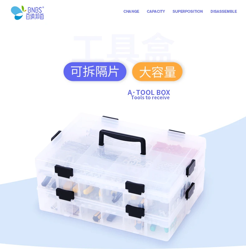 Portable PP Plastic Tool Box Transparent Case with Cover for Electrical ...
