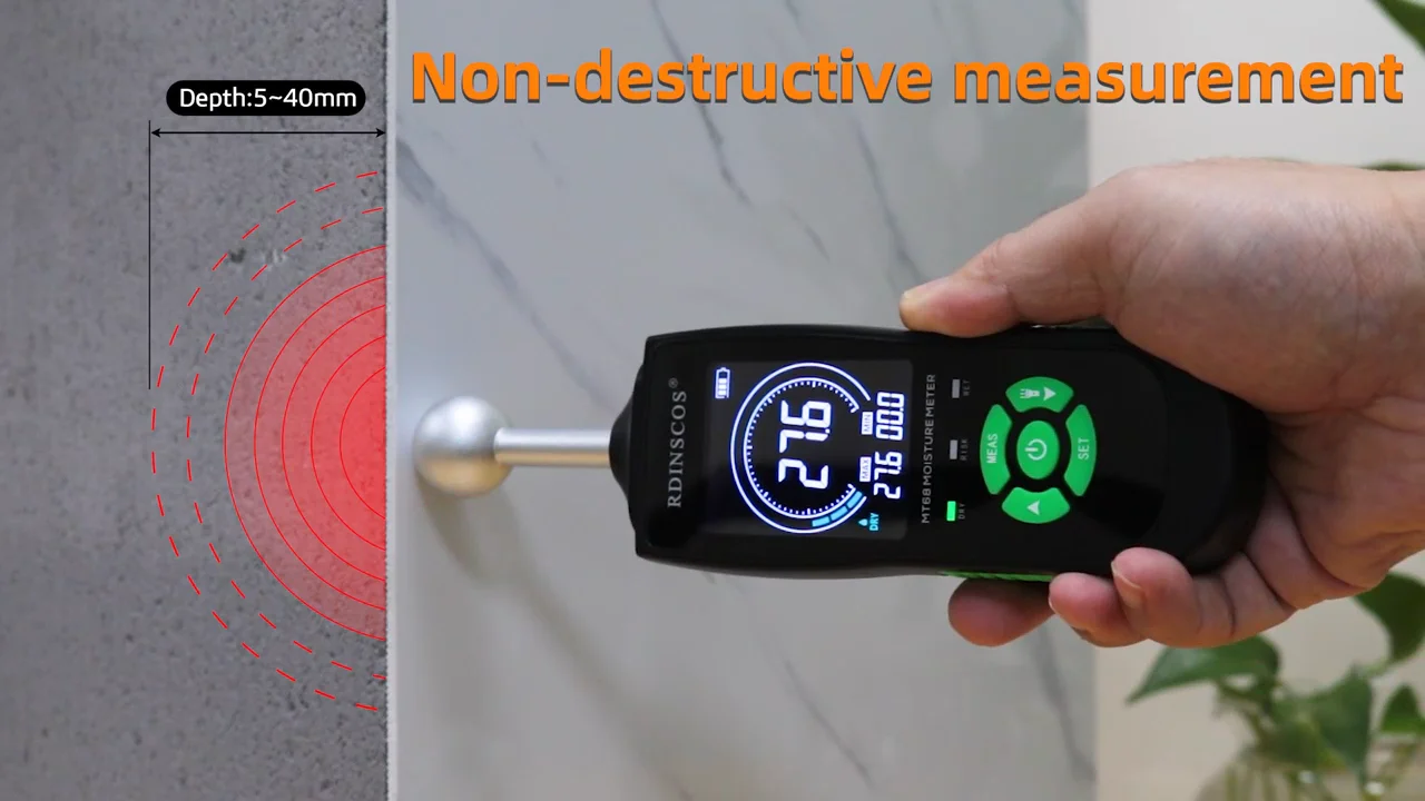 R&d Mt68 Portable Digital Hygrometer Wood Cardboard Lumber Concrete ...