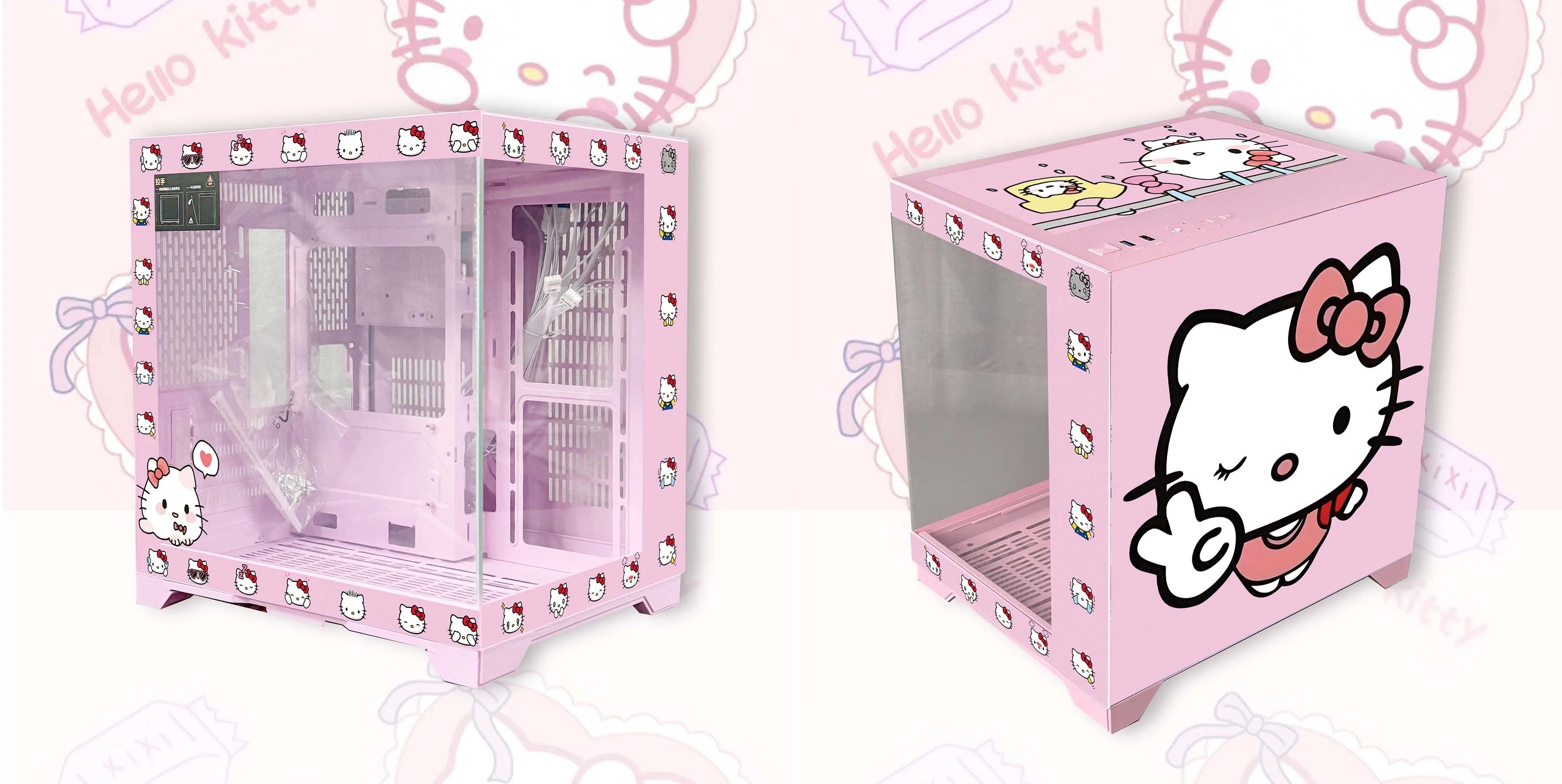 Pink MATX Mid Tower Game Customization Metal Micro Desk Casing Tempered ...