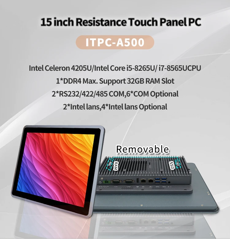 15 Inch Industrial Touch Screen Panel PC with Core I7