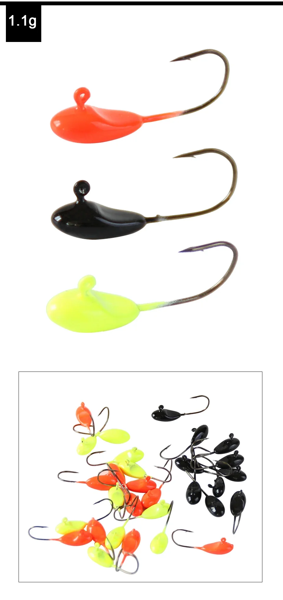 Spinpoler 0,5g 0,7g 1,1g Micro Ajing Jig Head anzuelo de pesca plomo ...