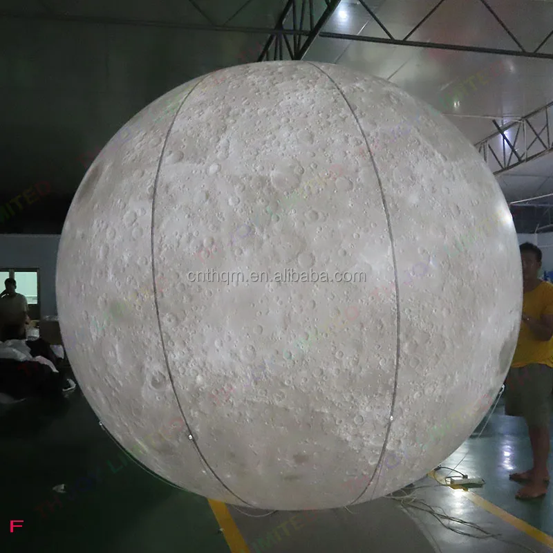 5m Giant Advertising Inflatable Moon Model With Led Light / Large ...
