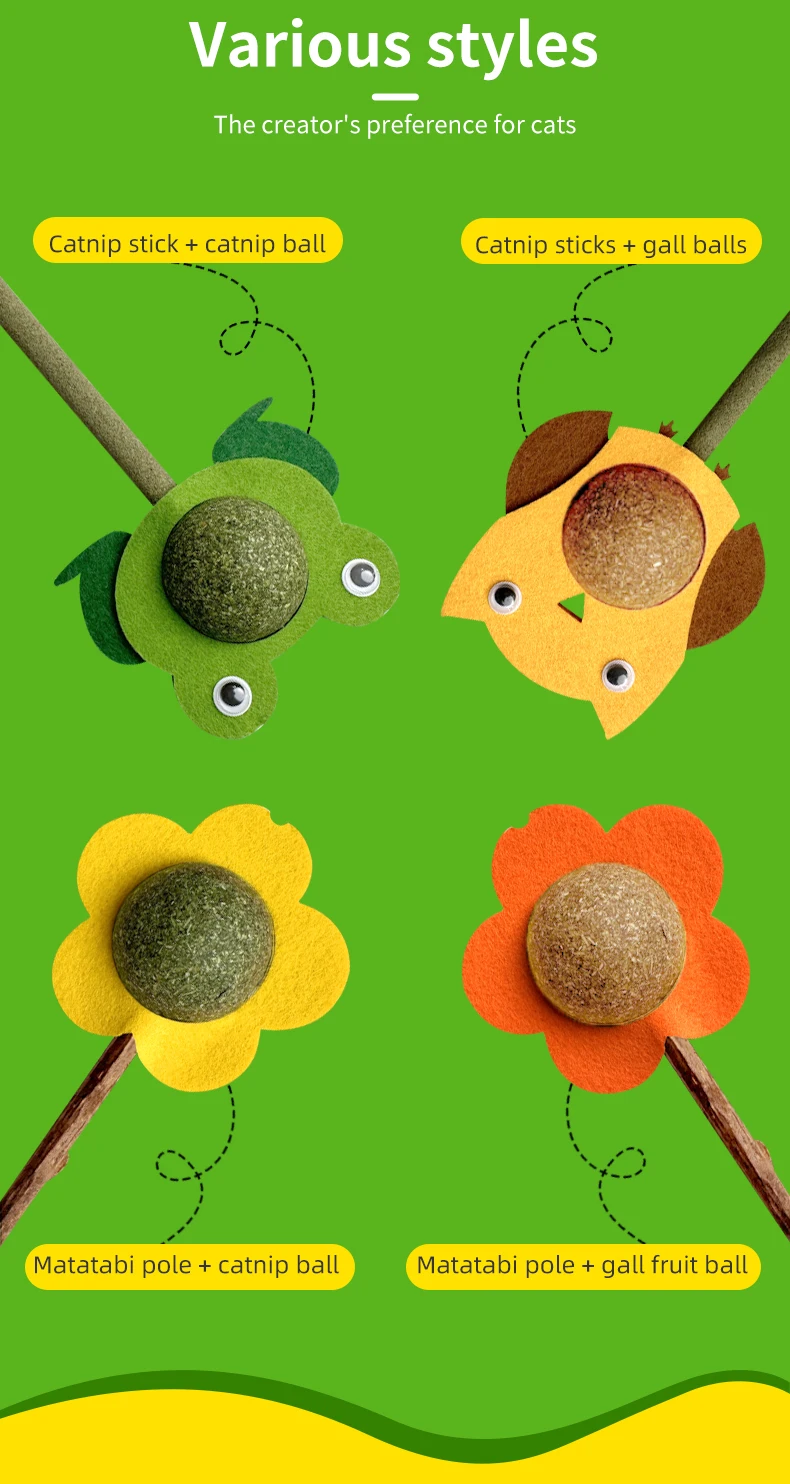 Cute Cartoon Felt Catnip Lollipops Cat Mint Toys Bite Resistant ...