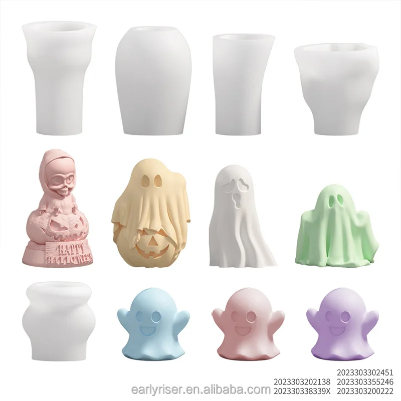Early Riser Cute Ghost Mold Silicone Halloween Decoration Diy Pumpkin ...