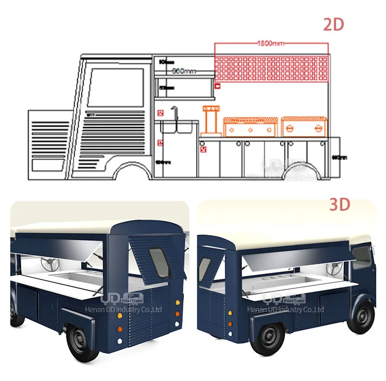 Vintage Food Truck - Mobile Electric Food Vending Cart