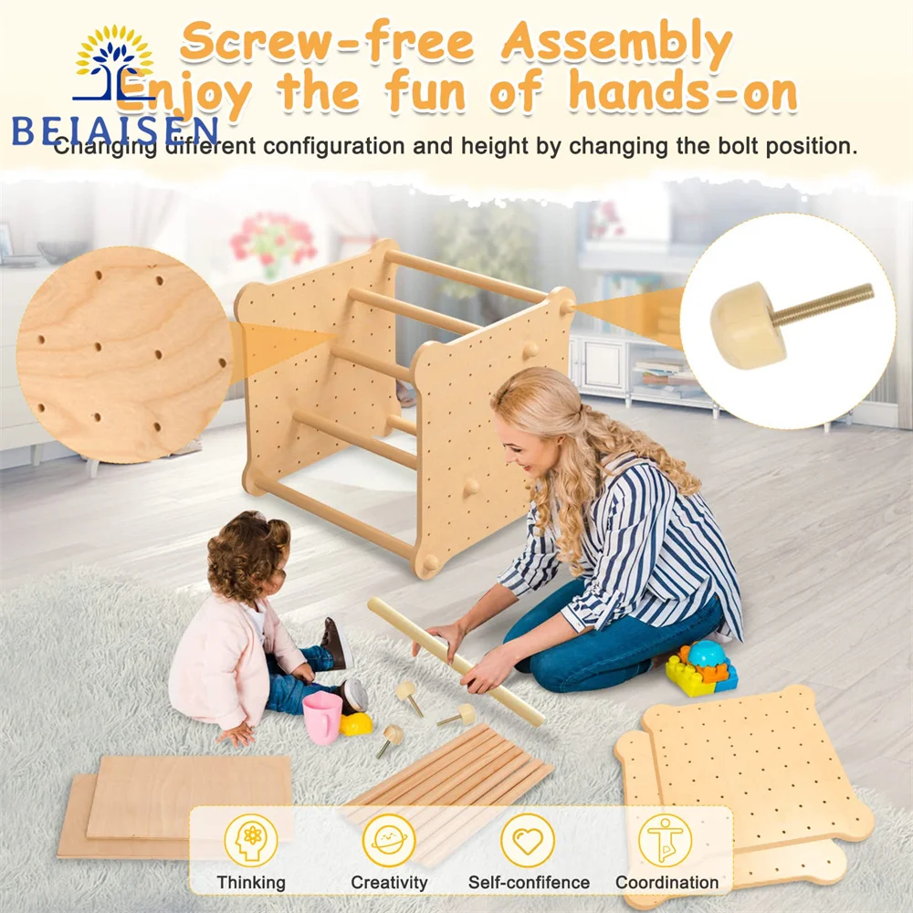 Wooden Pickler Square Set,Indoor Assemblable Children Ladder,Montessori ...