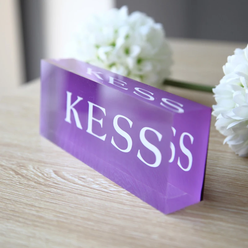 Custom Clear Acrylic Logo Block - Durable & Stylish Signage