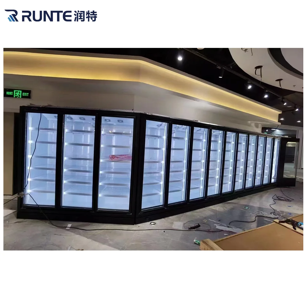Supermarket Display Cooler Walk In Freezer Cold Room With Glass Door ...