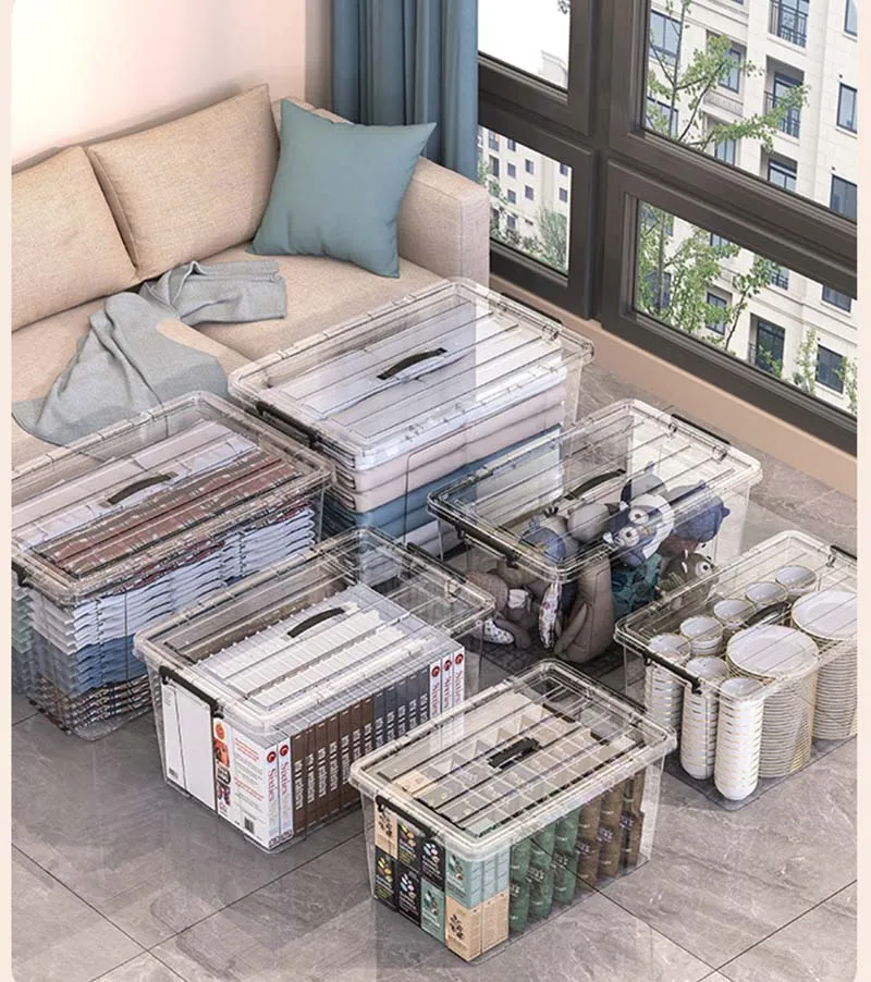 Perfect Household Large Clear Storage Latch Box Plastic Storage ...