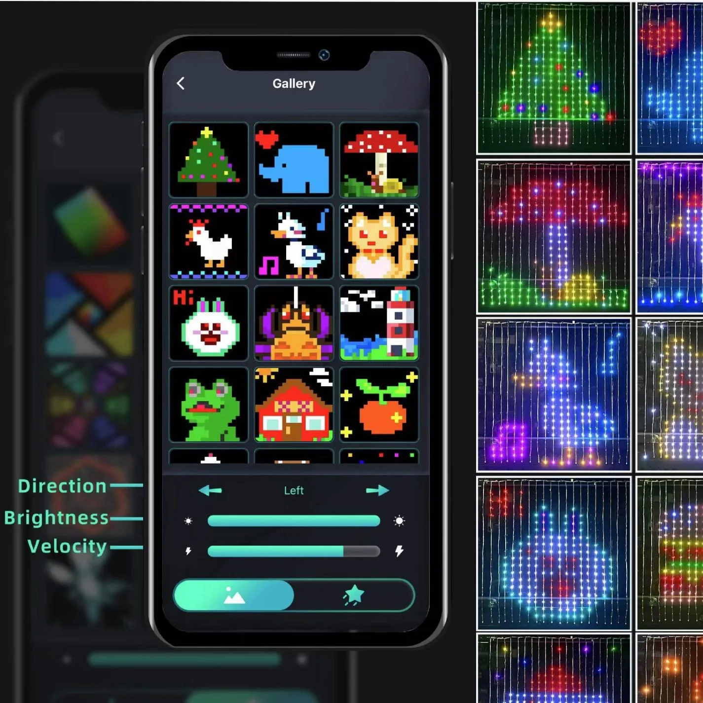 Christmas Smart Rgb Pixel Addressable Curtain Lights App Control Party ...