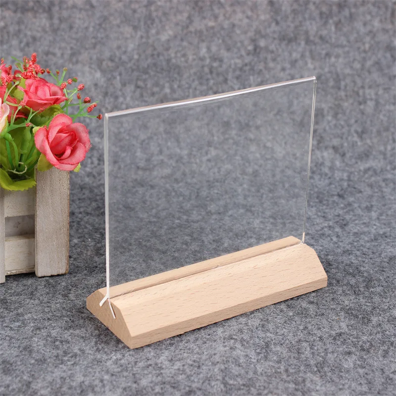 Acrylic Signs With Wood Stand Clear Acrylic Sheets With Pine Wood Sign ...
