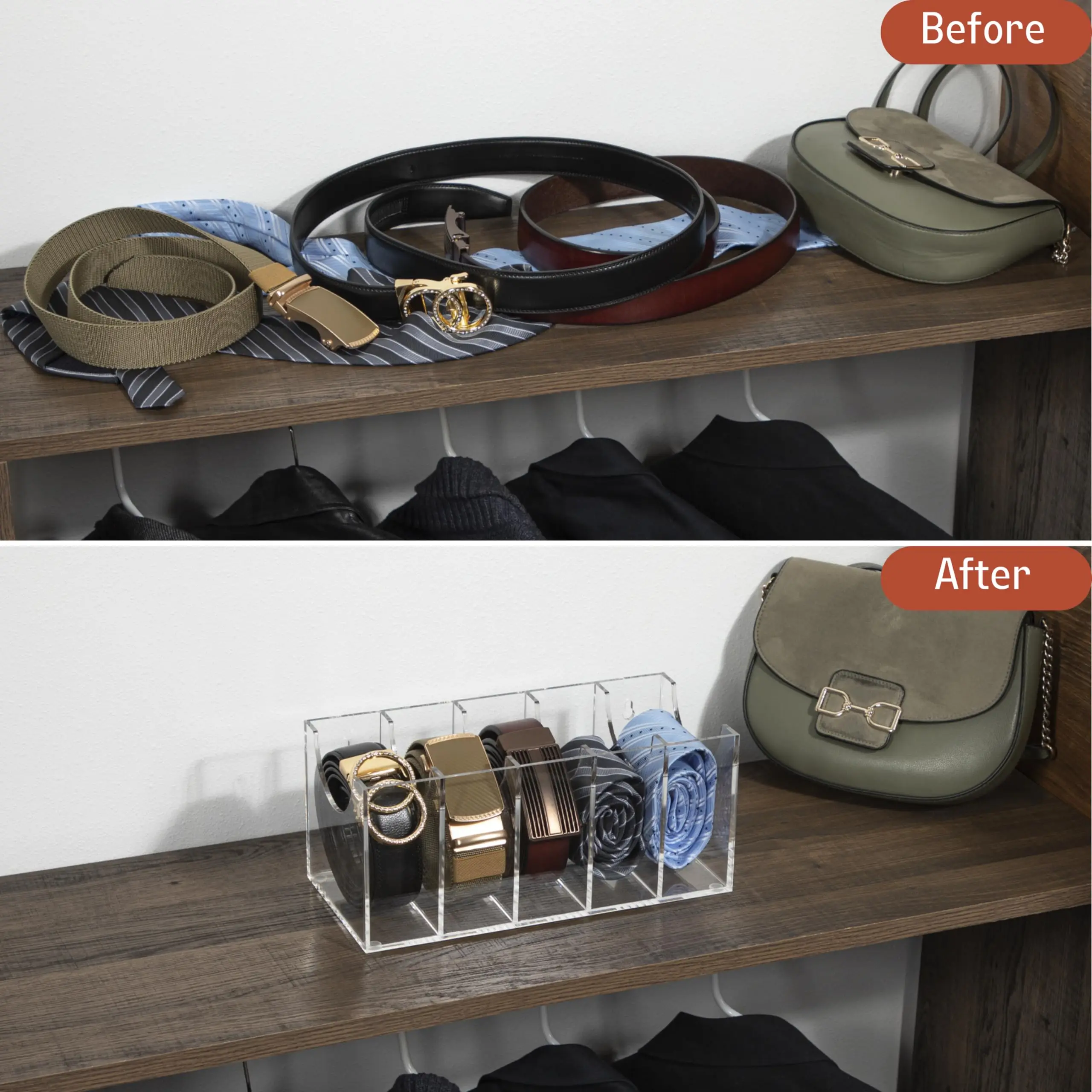 High Quality Acrylic Belt Organizer Hot Selling Display 5 Layer Belt ...