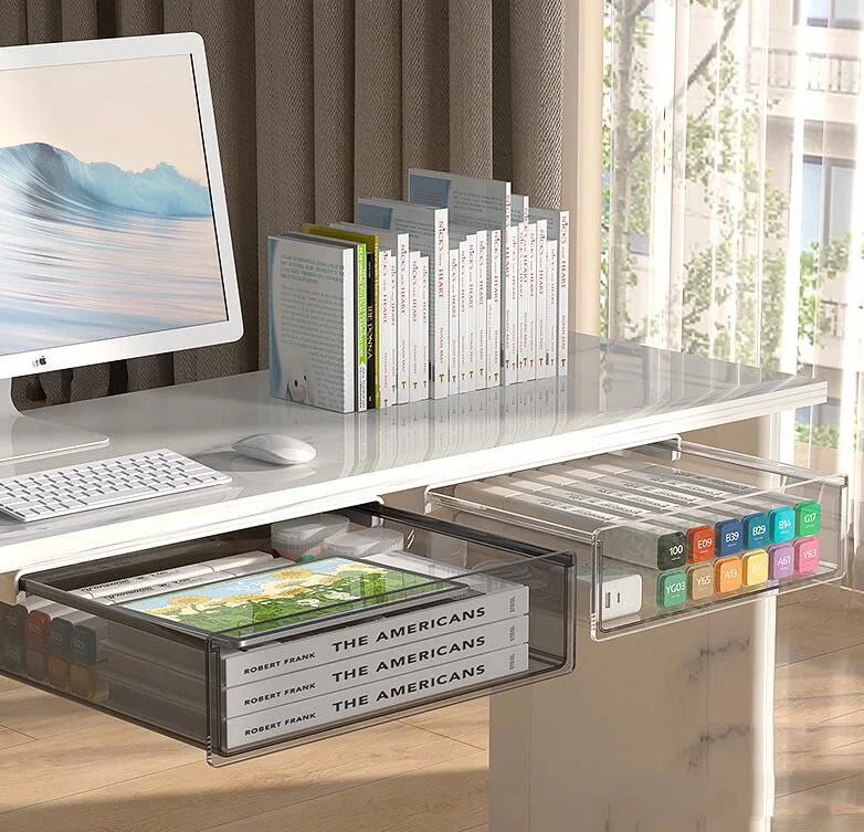 Under Desk Drawer Attachable Under Desk Storage Organizer Hidden Self ...