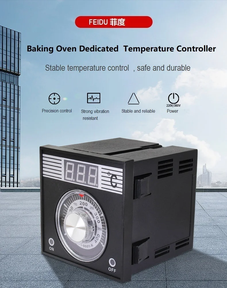 TEL96-9001 AC220V/380V Digital Temperature Controller for Baking Ovens