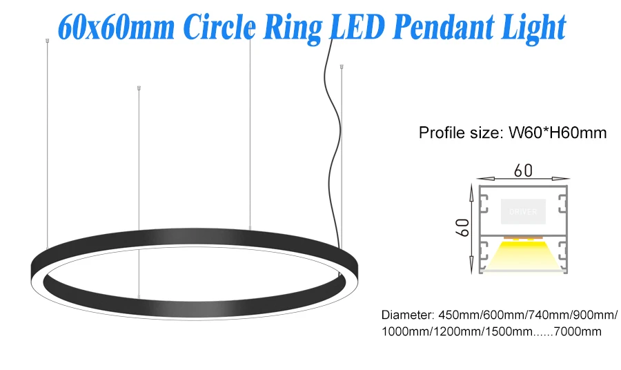 Aluminum Profile Curved LED Circle Ring Light Circular LED Pendant ...