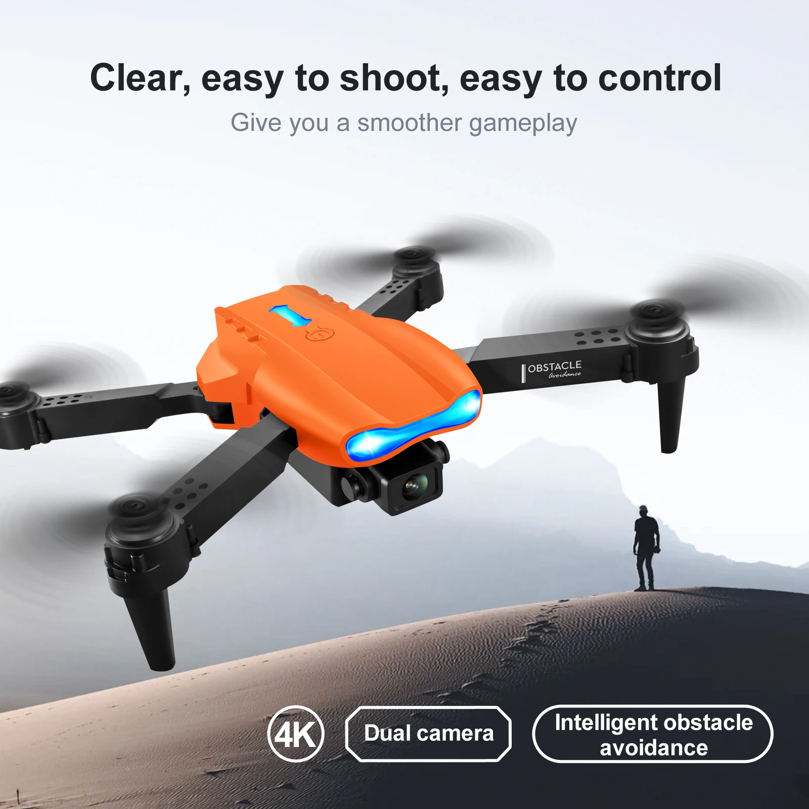 4K HD Dual Camera Mini Drone Wifi FPV E99 MAX Selfie RC UAV