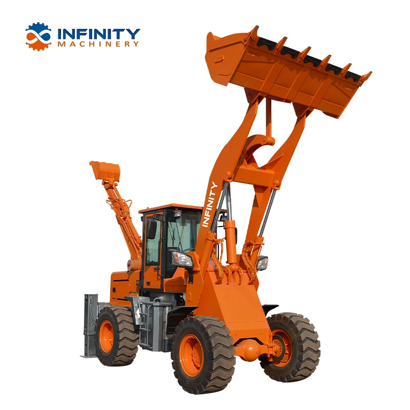 Retro Excavadora Mini Tractor Backhoe Loader With Wheel Backhoe And ...