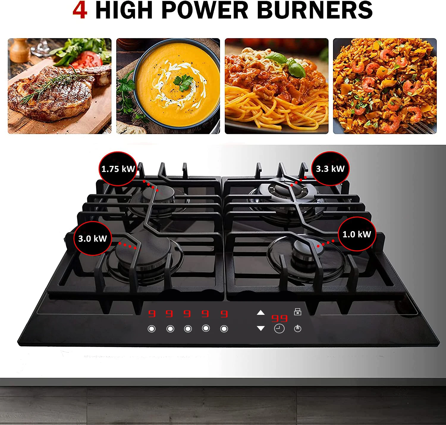 5 Burners Cooktop Five Cooker Hob Commercial Kitchen Cook Heating Free ...