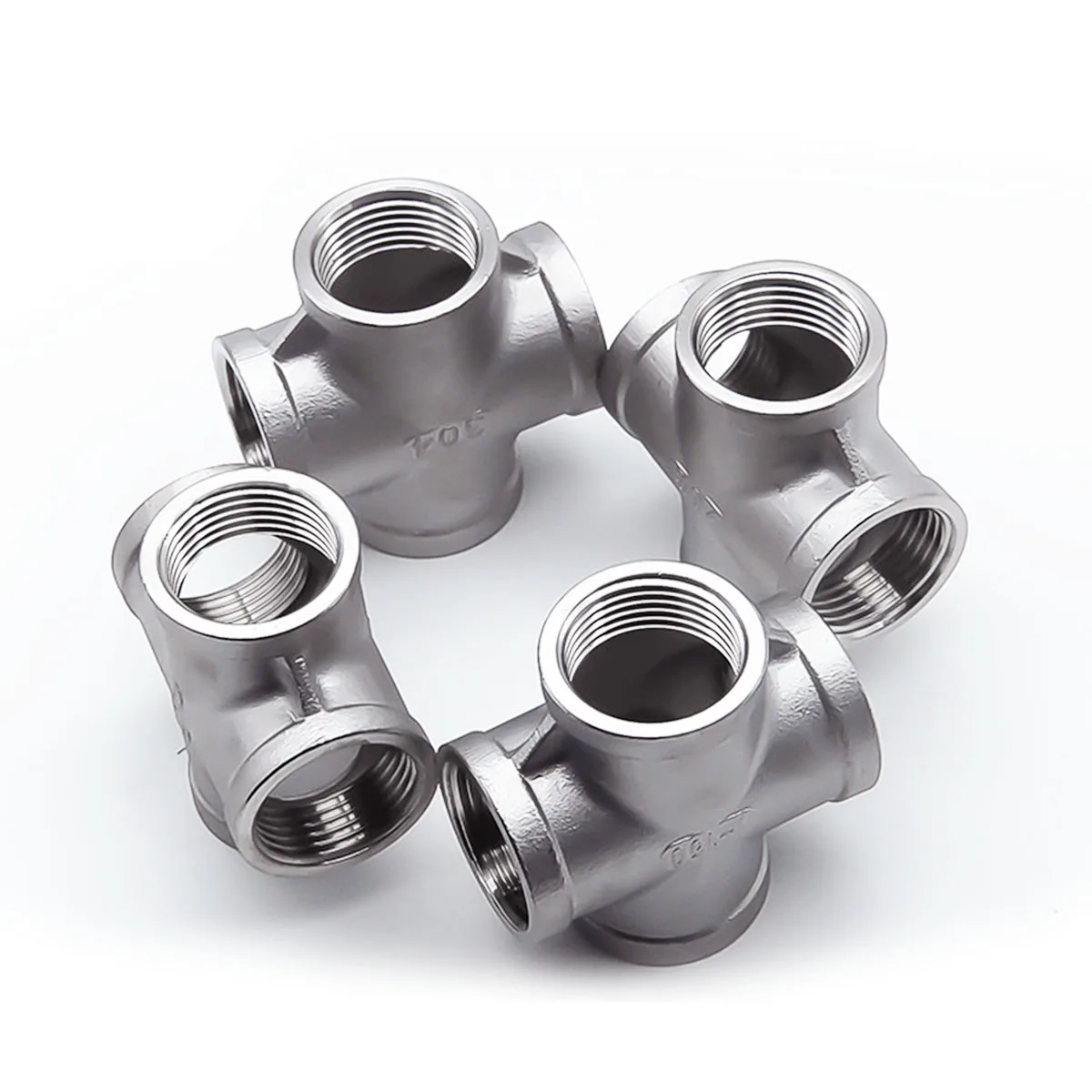 Stainless Steel Four-way Joint, Internal Thread Stainless Steel Pipe ...