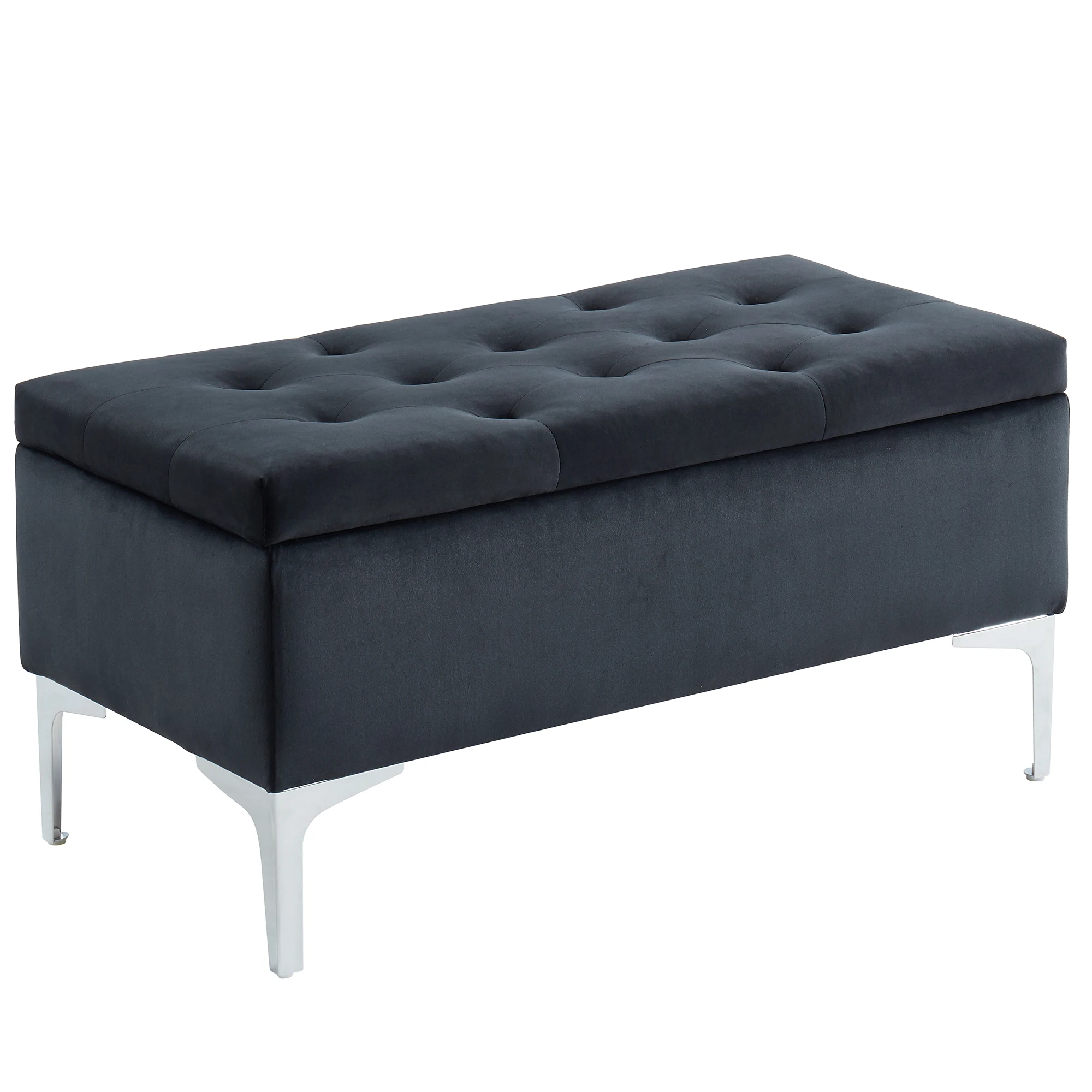 Modern New Design Metal Legs Long Sofa Stool Velvet Storage Bench ...
