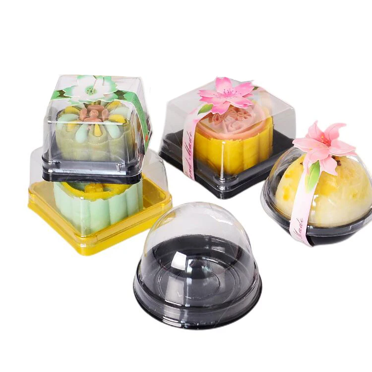 Clear Plastic Mini Cupcake Container Dome Muffin Holders Moon Cake ...