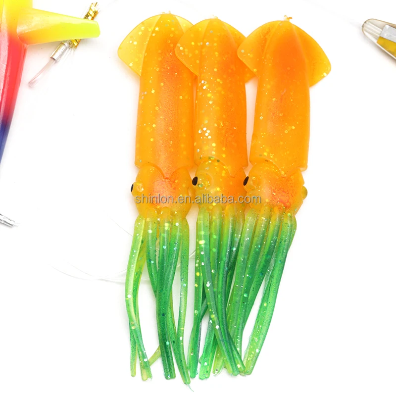 7" Squid Daisy Chain Tuna Fishing Offshore Lures Teaser Bird and Resin ...