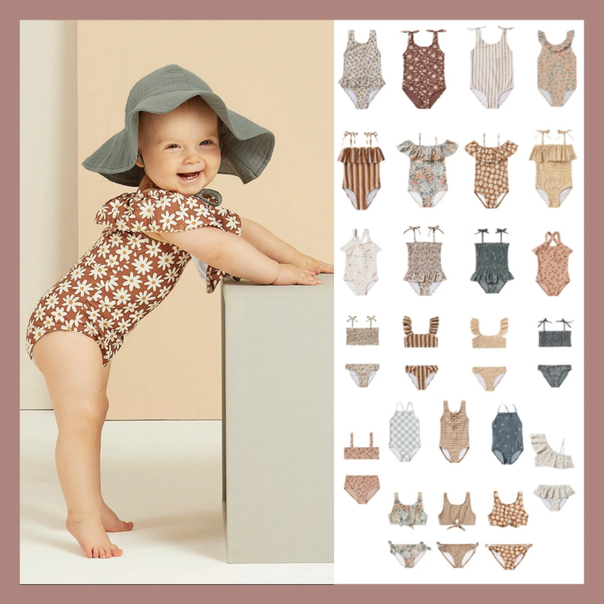 Summer Girls Kids Sleeveless Beach Bathing Swimsuit One-piece Strap ...