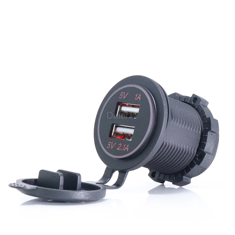 12 Volt Power Outlet 3.1a Usb Charger Adapter Dual Usb Port Phone ...