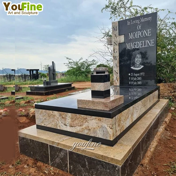 Hand Carved Natural Stone Cemetery Tomb - Luxury Gravestone