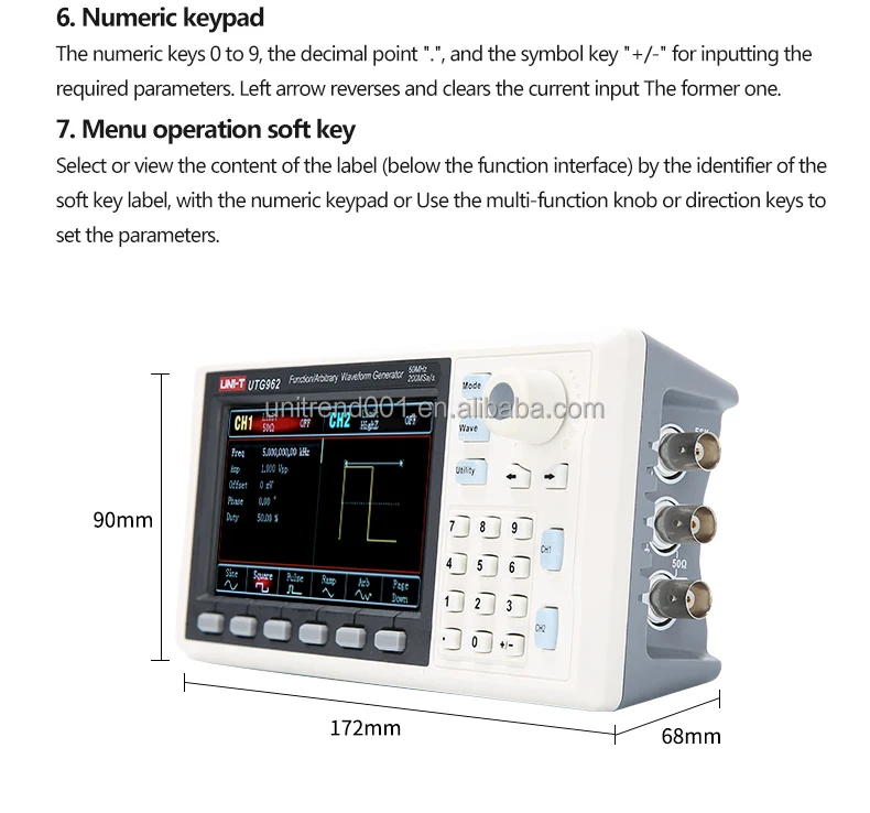 Uni T Utg932e Function Arbitrary Waveform Generator Signal Source Dual