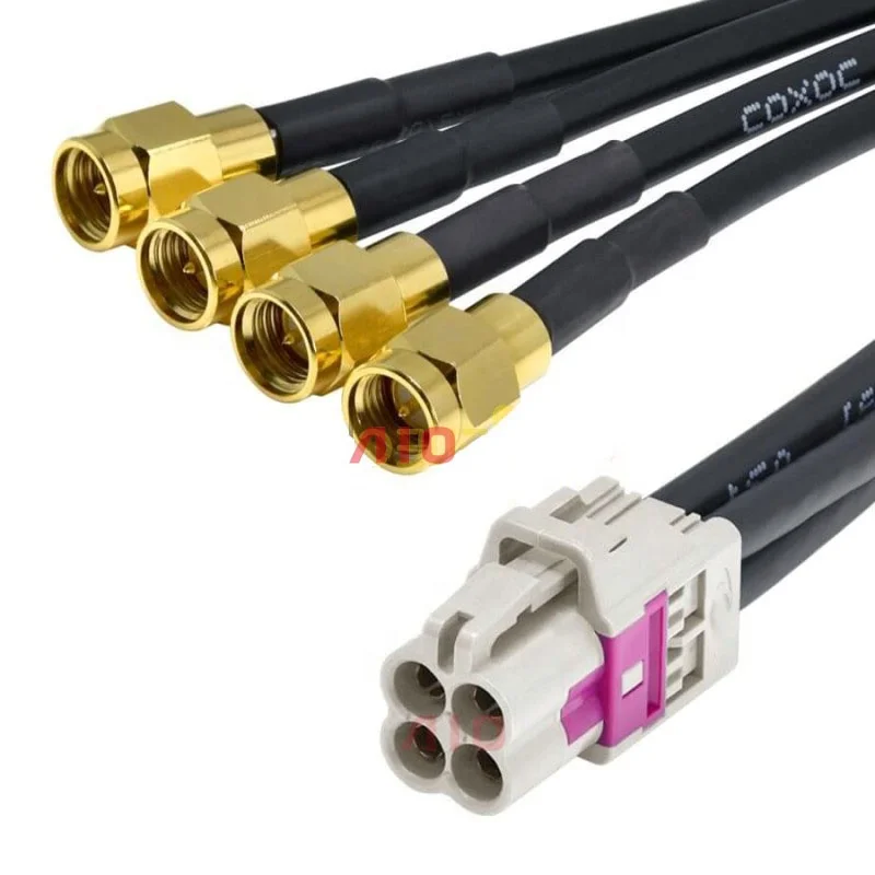 Quad Mini Fakra Cable Harness for Car Navigation - 20cm