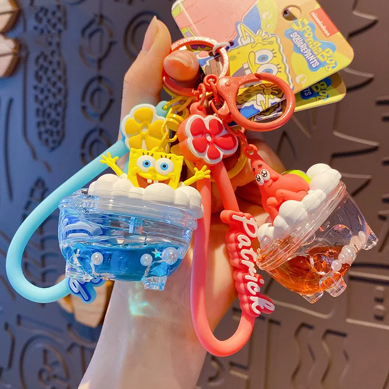 Creative Lollipop Key Chain Kawaii Floating Liquid Keychain Cartoon ...