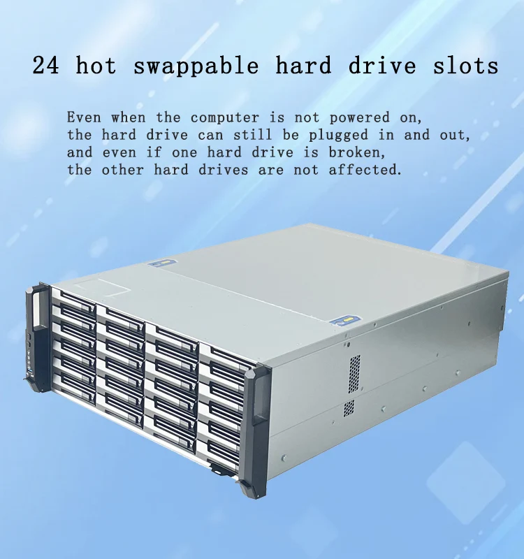 4U Server Case - 24bays NAS Storage with Redundant Power