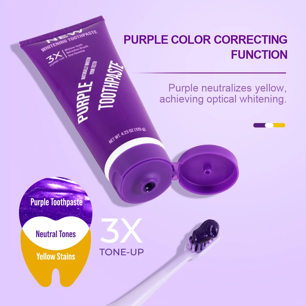 Wholesale Private Logo Teeth Whitening Purple Toothpaste