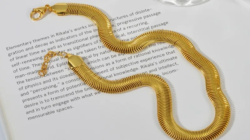 9mm Flat Wide Snake Bone Chain 316l Stainless Steel Necklace ...