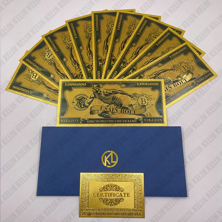 Collection Lucky Card Usain Bolt Gold-Plated One Million Dollar ...