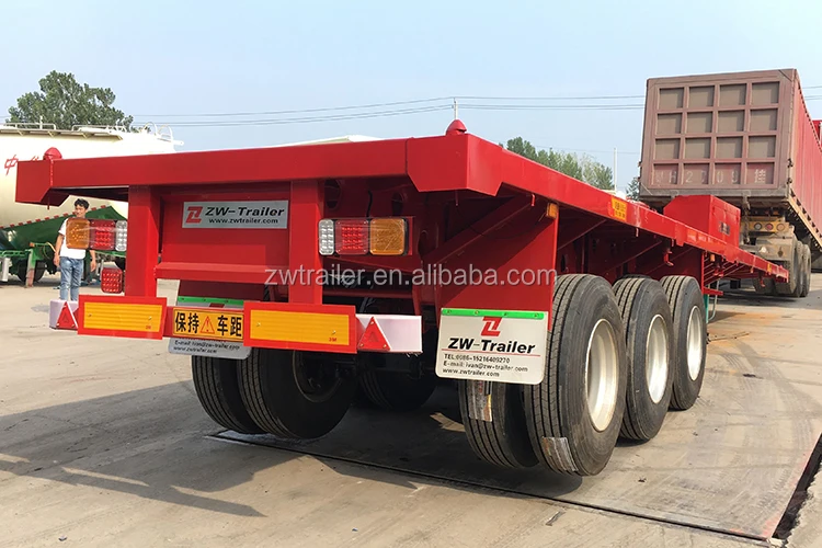 High Strength Steel 40ft Semi-Trailer Flatbed Design with 3 Axes Can ...