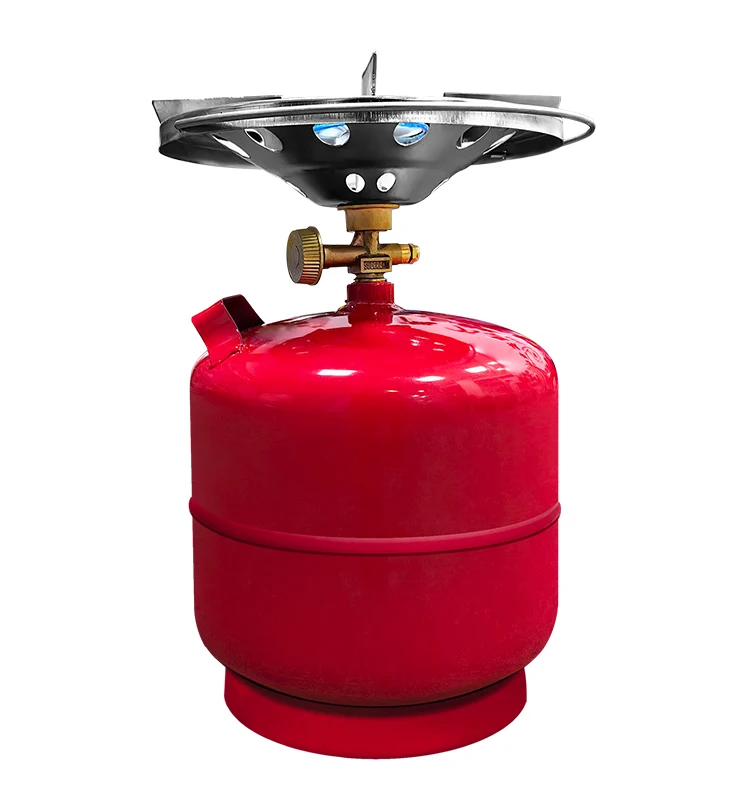 ISO4706 Standard 3kg Stove With Lpg Gas Cylinder Brass Valve for ...