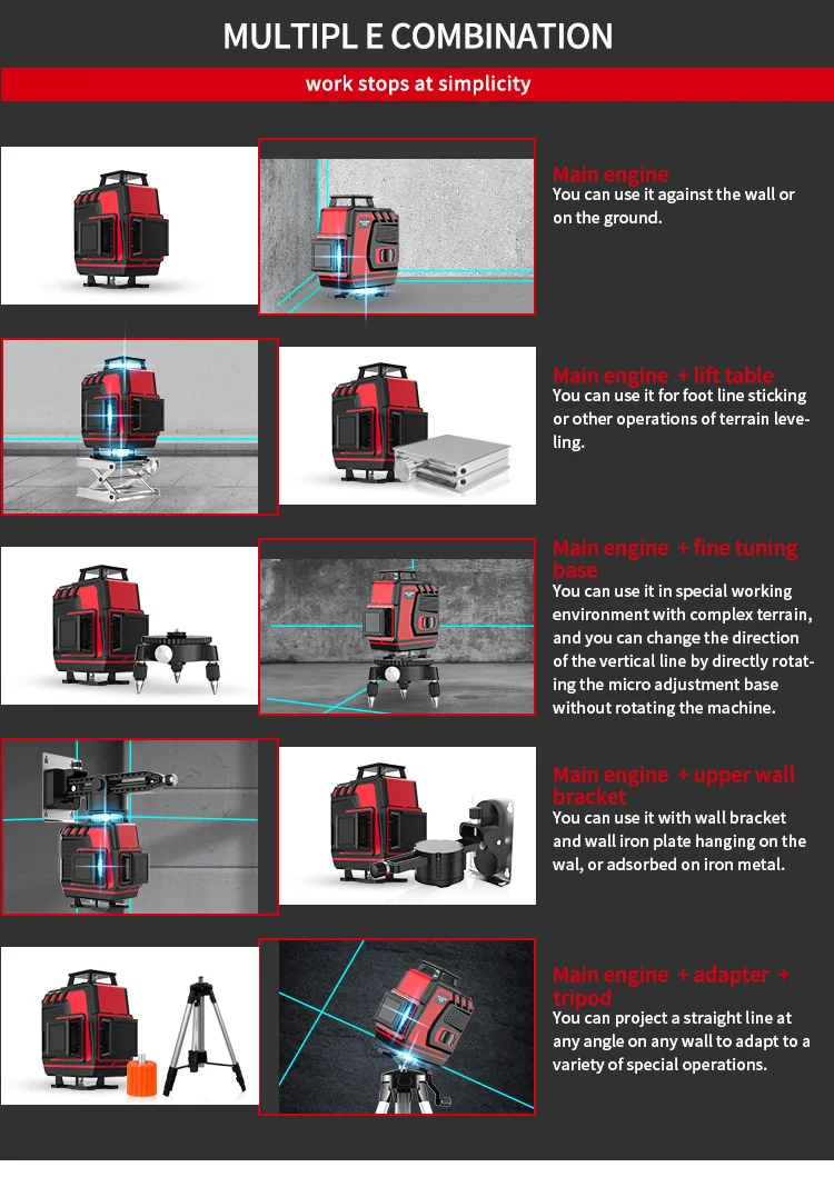 360 Laser Level China Professional Beam Level Laser 12 Lines 4d Rotary ...