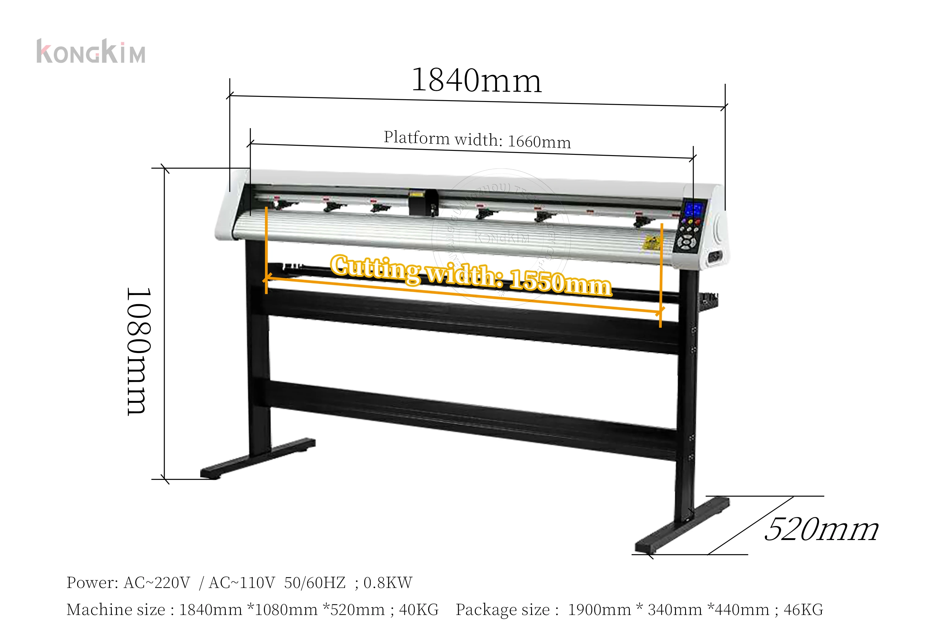 Kongkim Graph Plotter Machine Mini Cutting Plotter Economy 60cm 130cm ...