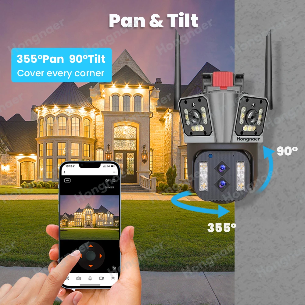 New Trend 4 Lens 3 Screen Ptz Ip Camera 10x Zoom 8k 16mp Outdoor ...