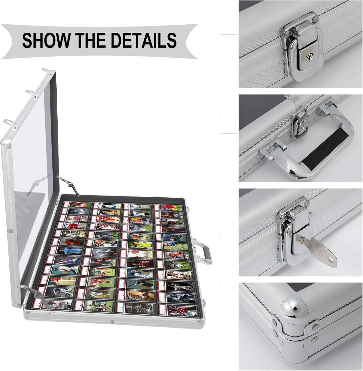 Aluminum Display Case - Durable Storage for Trading Cards