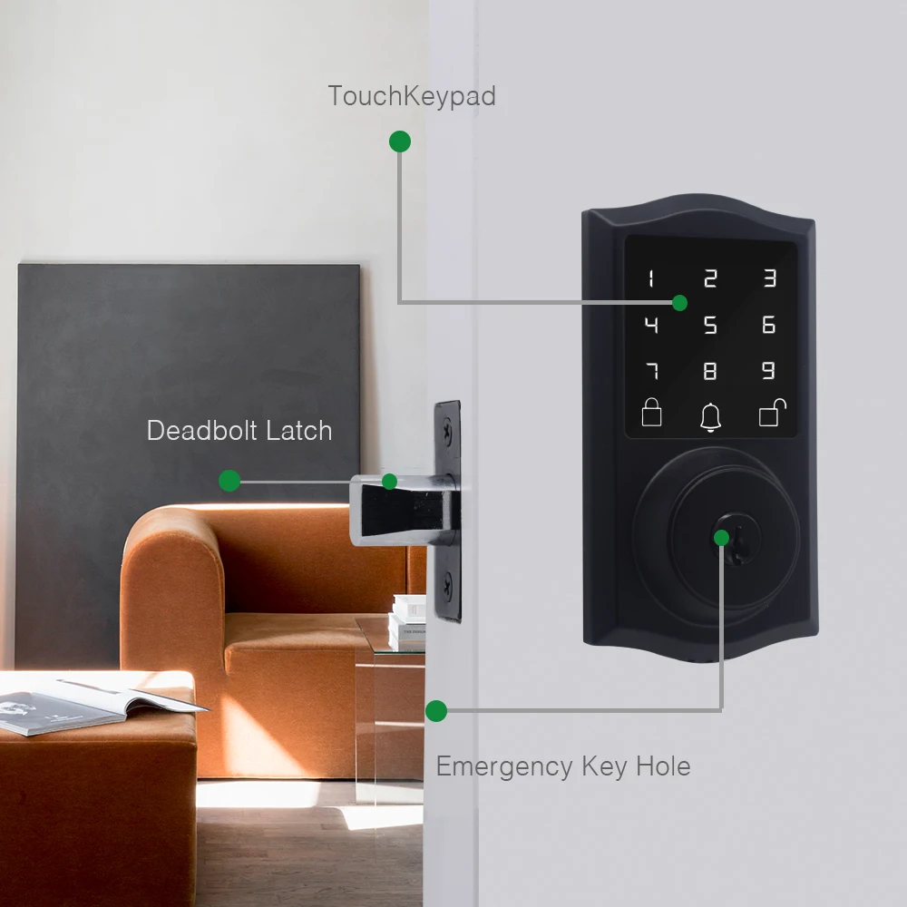 Touch-screen Keypad Smart Electronic Classical Deadbolt Door Lock For ...